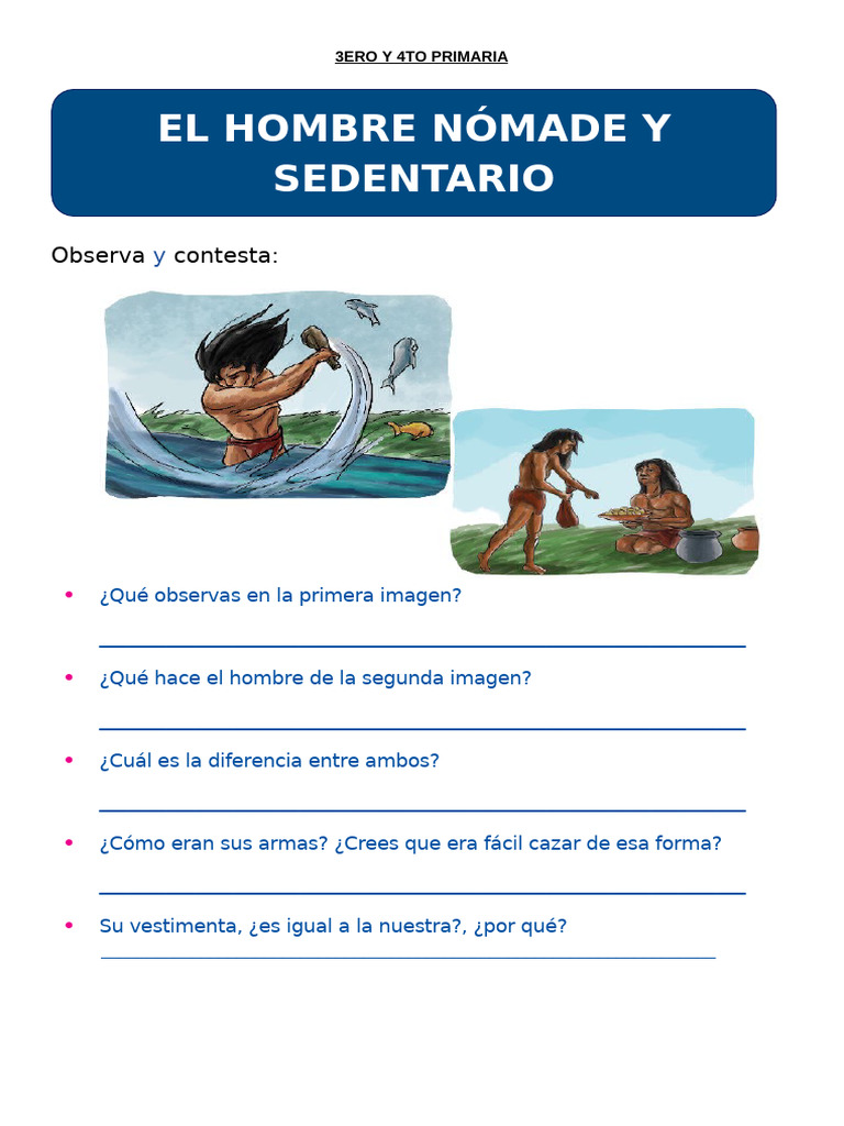 Hombres Nómades y Sedentarios en Primaria | PDF
