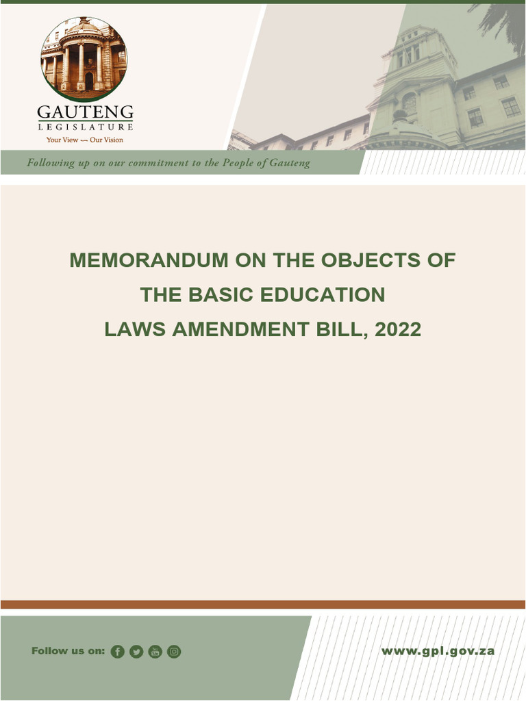 Basic Education Laws Amendment Bill 2022 | PDF | Audit | Bill (Law)