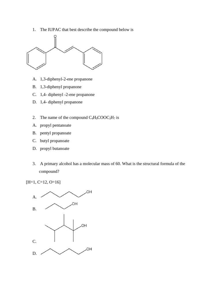 Tutorial Questions CHEM 132 | PDF | Aldehyde | Chemical Reactions
