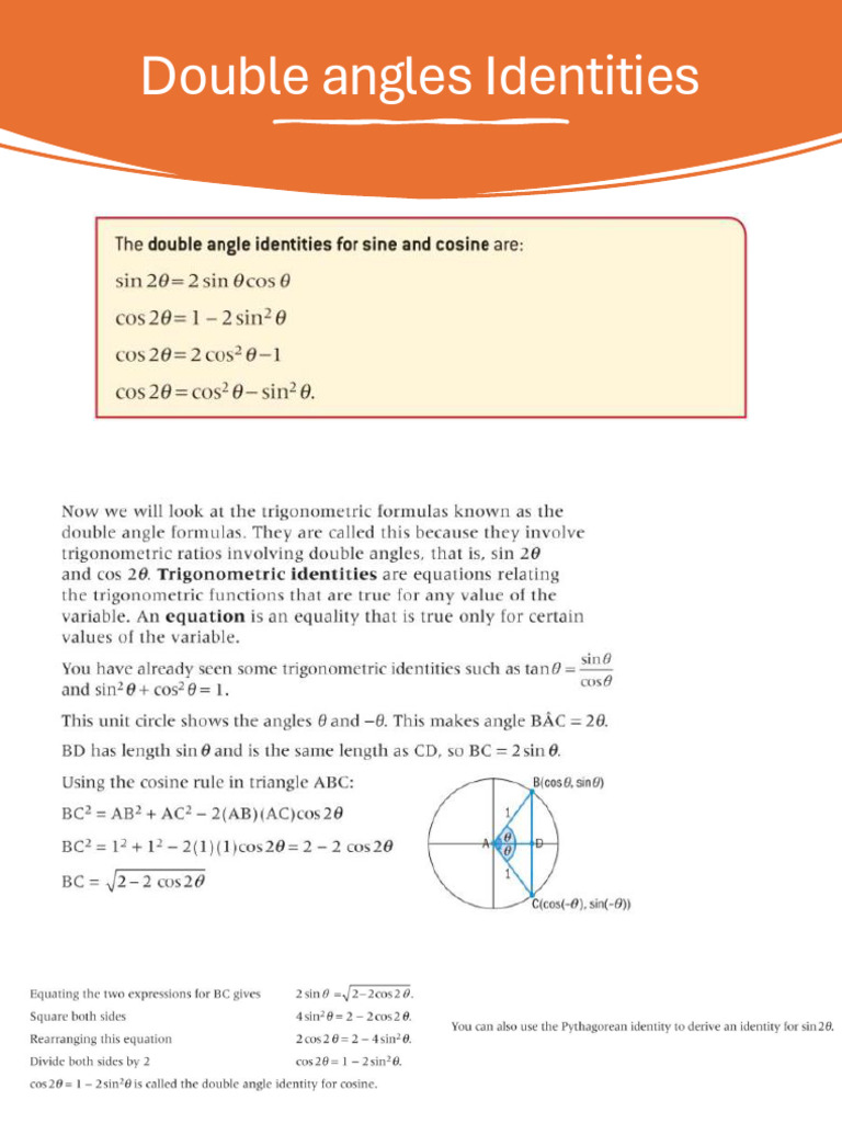 Double Angle Identities and Solutions | PDF | Trigonometric Functions ...