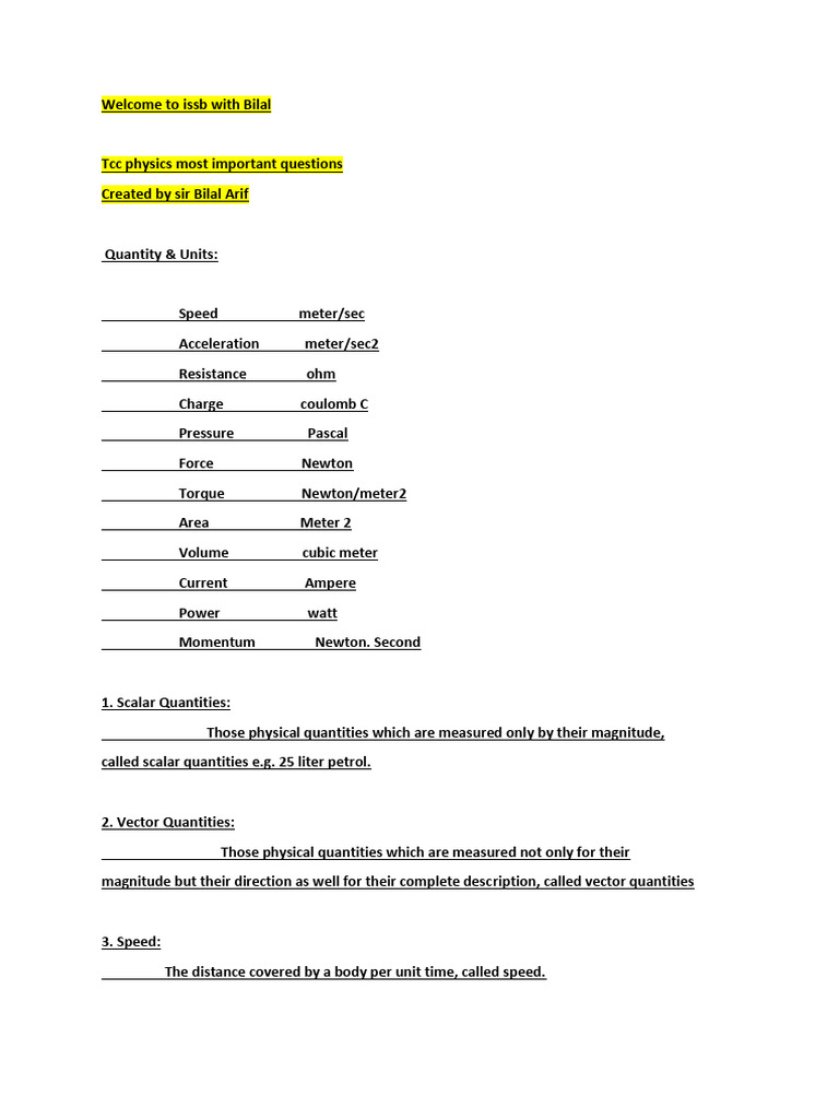 TCC Physics 1 Key Concepts and Terms | PDF | Force | Gravity