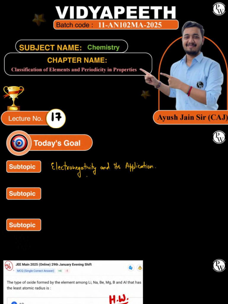 Classification of Elements and Periodicity in Properties - 17 - Class ...