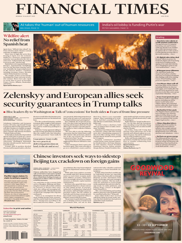 Financial Times USA - August 18, 2025 | PDF