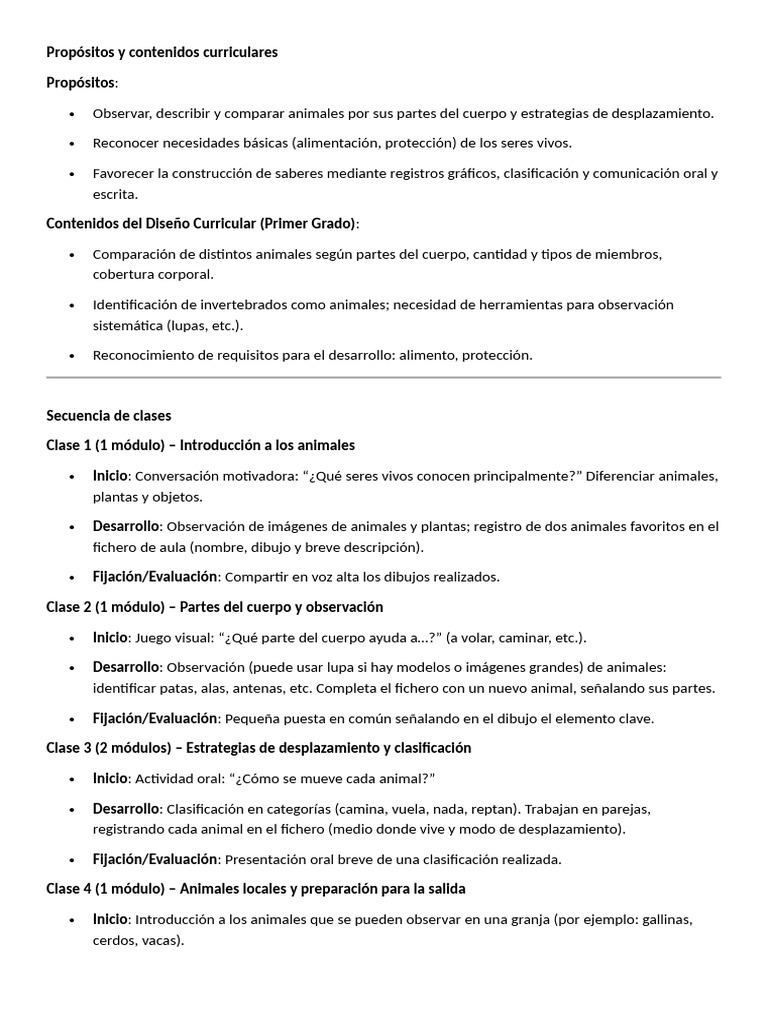 Currículo de Ciencias Naturales para Primer Grado | PDF | Archivo de ...