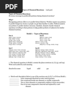 Balancing, Identifying & Predicting Chemical Equations Quiz | PDF ...