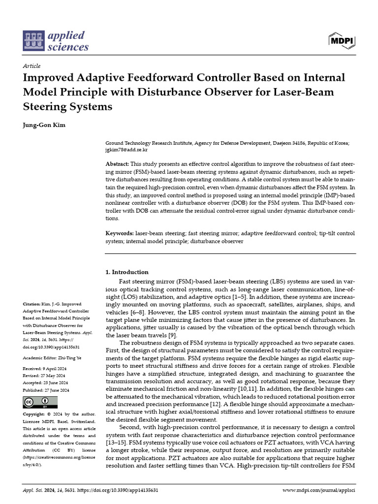 Improved Adaptive Feedforward Controller Based On | PDF | Control ...
