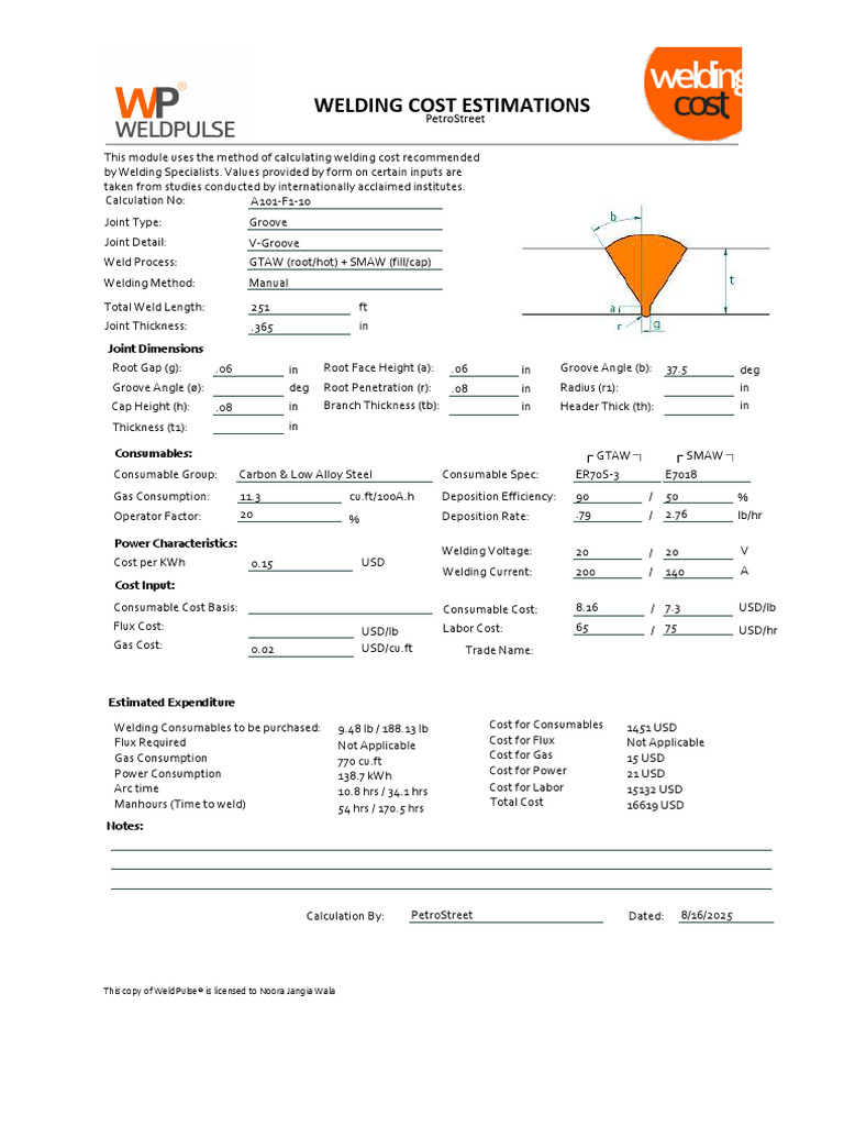 Welding Cost Estimation Module | PDF | Welding | Construction