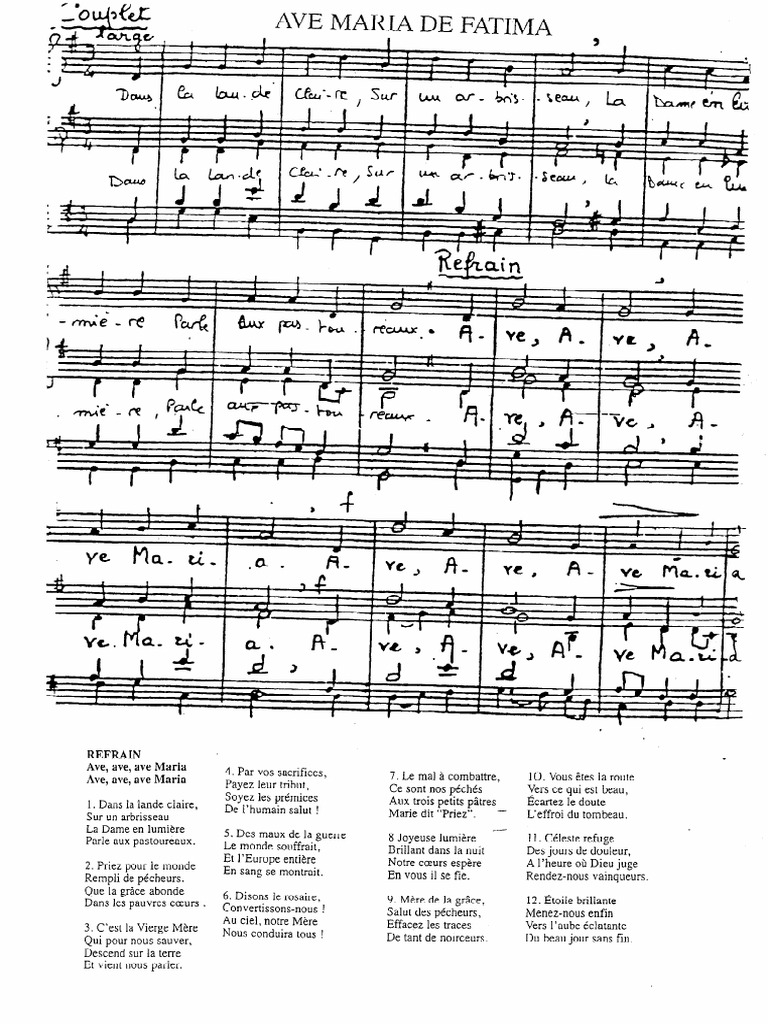 Ave Maria de Fatima | PDF