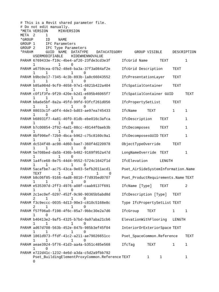 Ejes de Proyecto - Ifc.sharedparameters | PDF | Computer Programming | Software Engineering