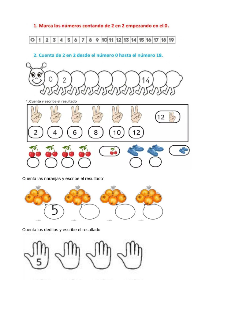 Conteo 2 en 2 y 5 en 5 | PDF
