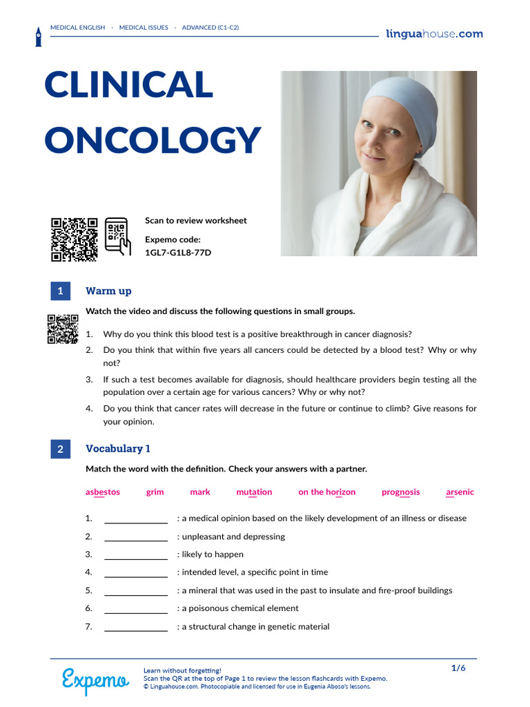 Advanced Medical English: Oncology Skills | PDF | Cancer | Lung Cancer
