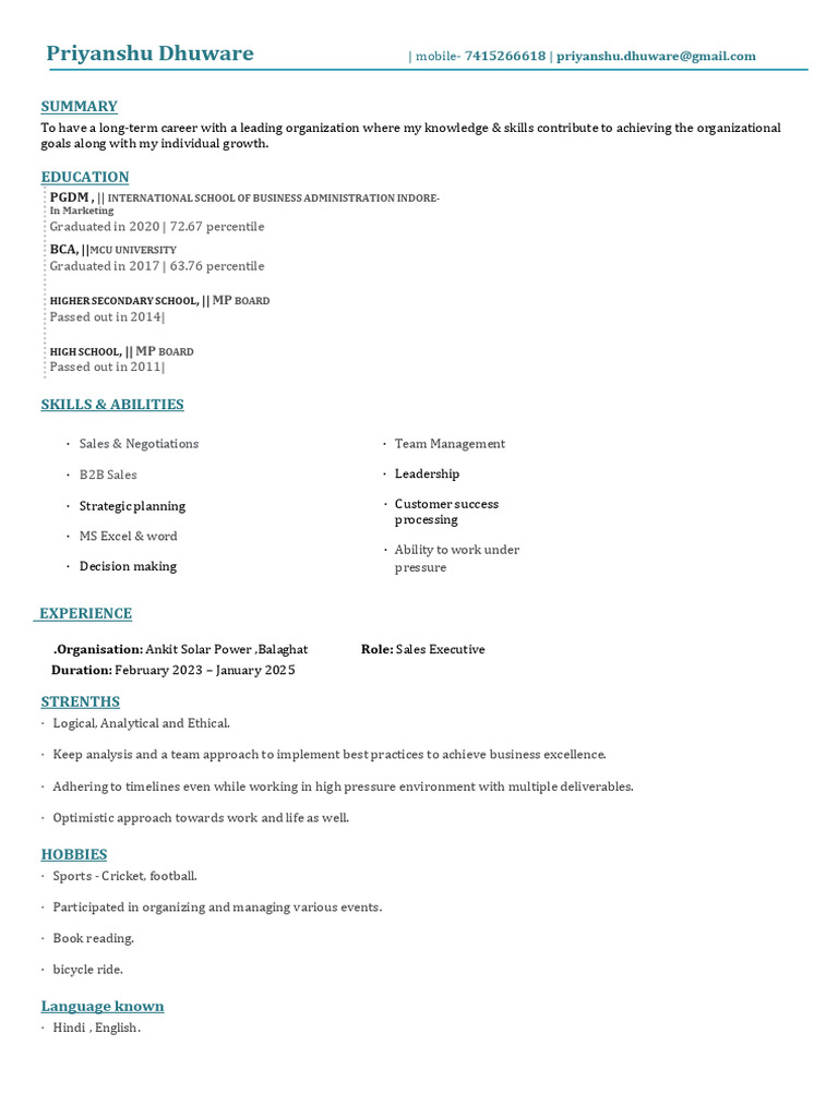 Priyanshu Resume 03 PDF 1 | PDF