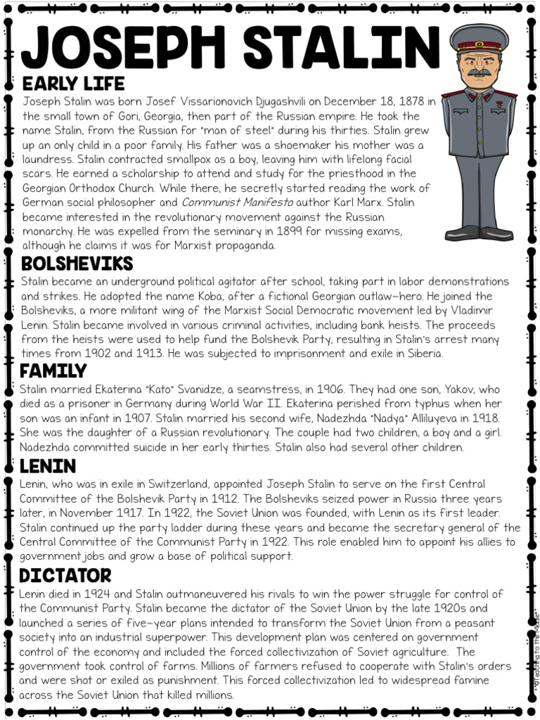 Joseph Stalin Student Handout and Questions | PDF | Joseph Stalin ...