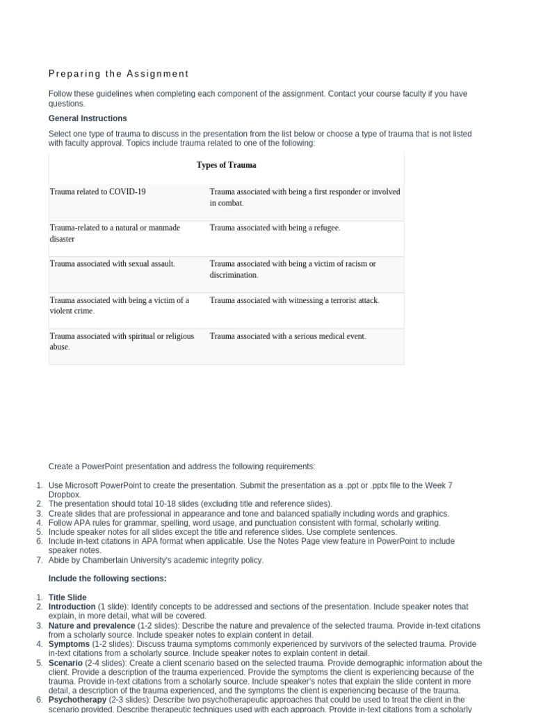 Psychotherapy For Trauma Powerpoint Presentation | PDF | Turnitin ...