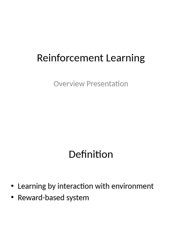 Reinforcement Learning | PDF