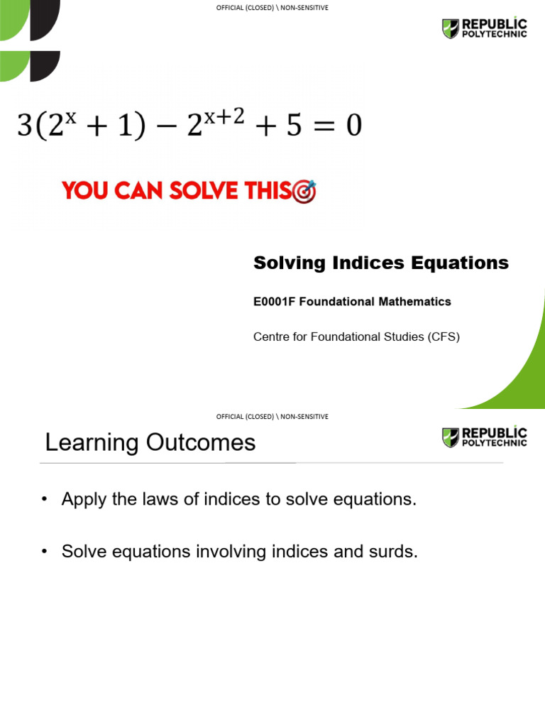 Solving Indices Equations | PDF | Mathematics | Number Theory