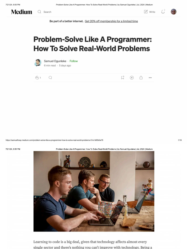 Problem-Solve Like A Programmer | PDF