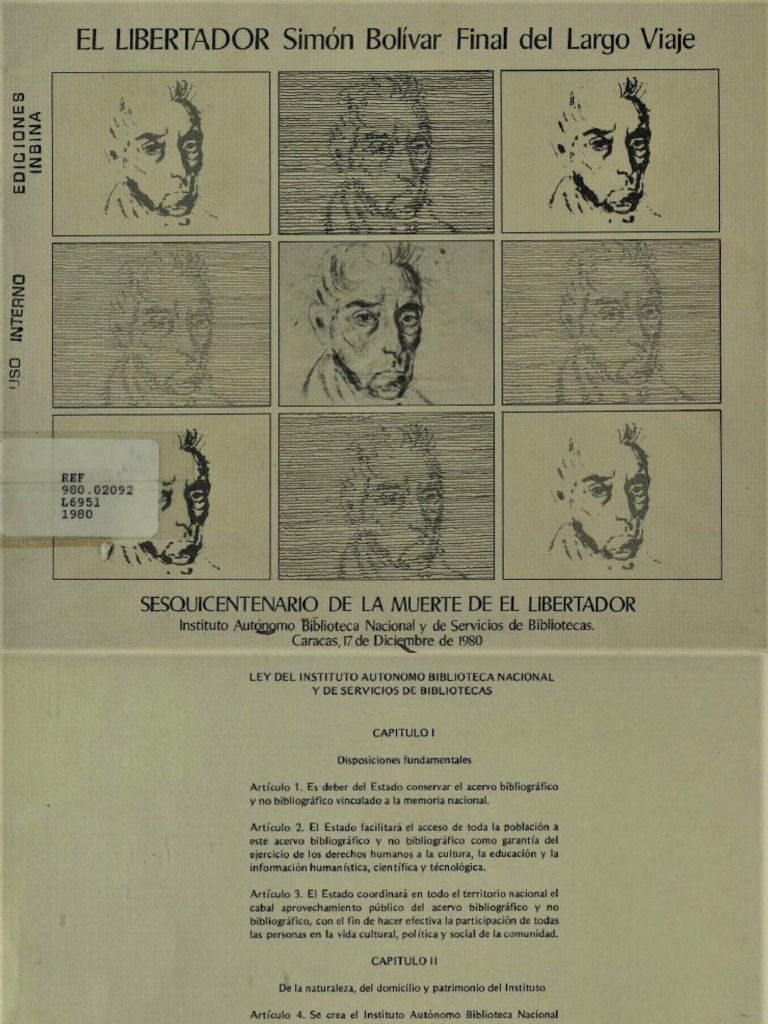 El Libertador Simón Bolívar, Final del Largo Viaje | PDF | Bibliotecas