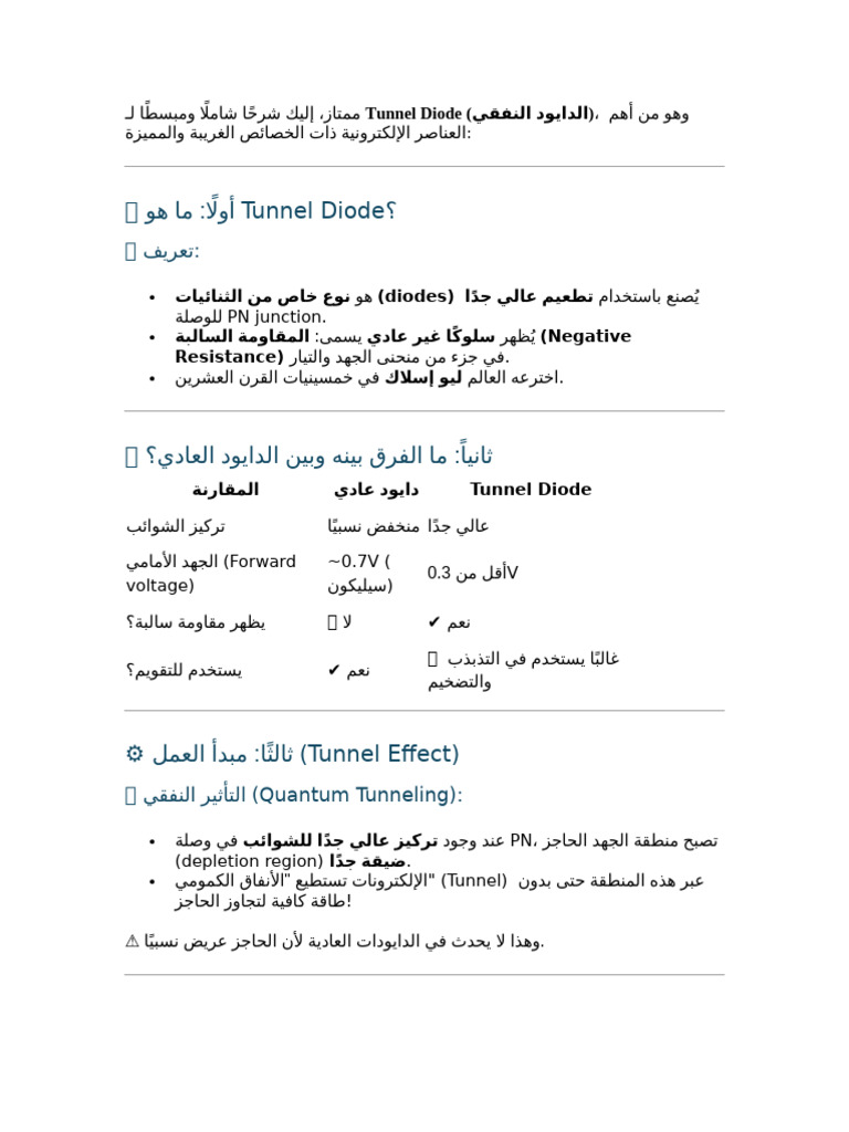 Tunnel Diode. Microwave diode | PDF
