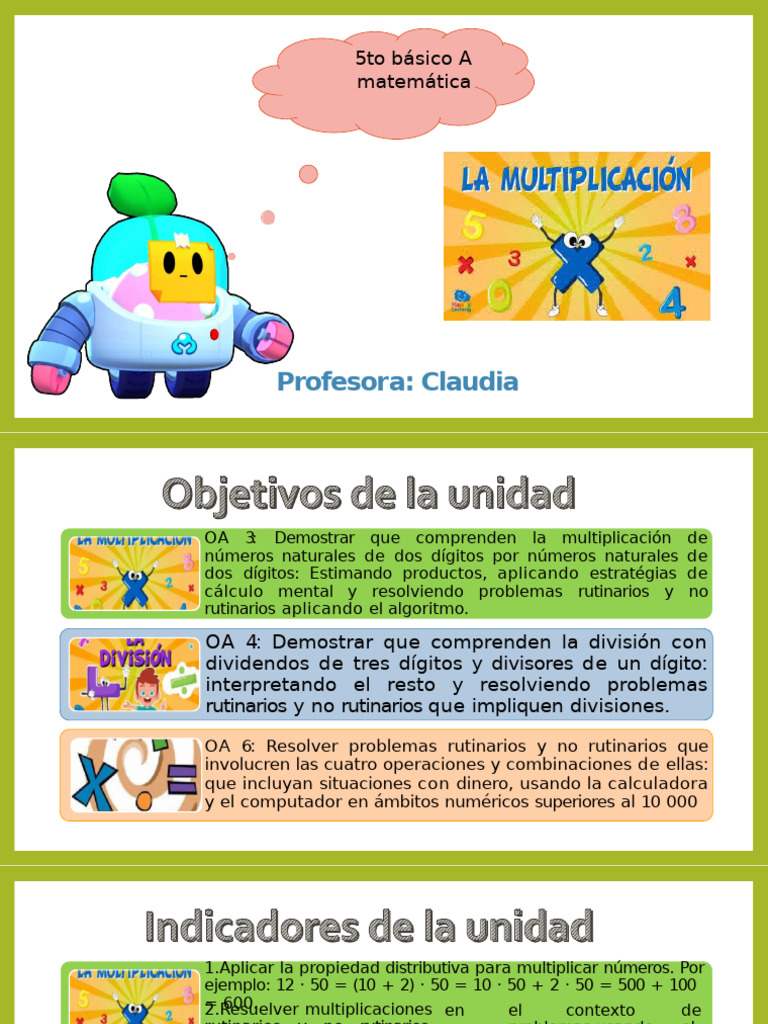 5 multiplicaciones y 5 divisiones resueltas | PDF | División ...