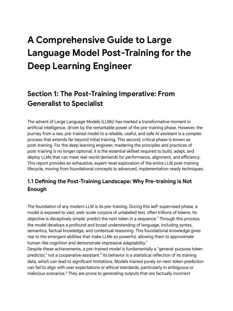 LLM Post-Training for Deep Learning Engineers | PDF | Applied ...