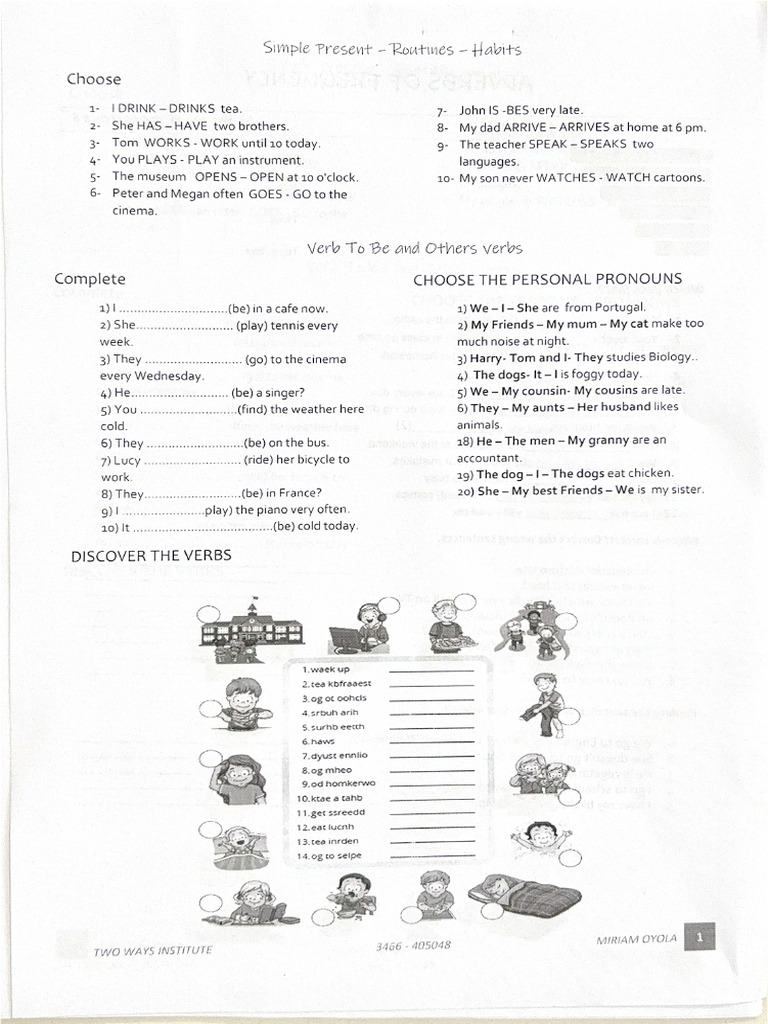 Simple Present - Routines - Habits | PDF