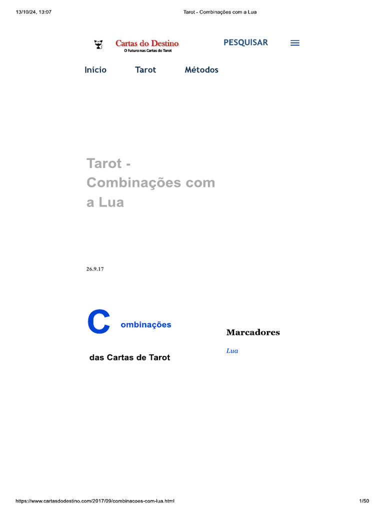 Comb Com A Lua | PDF