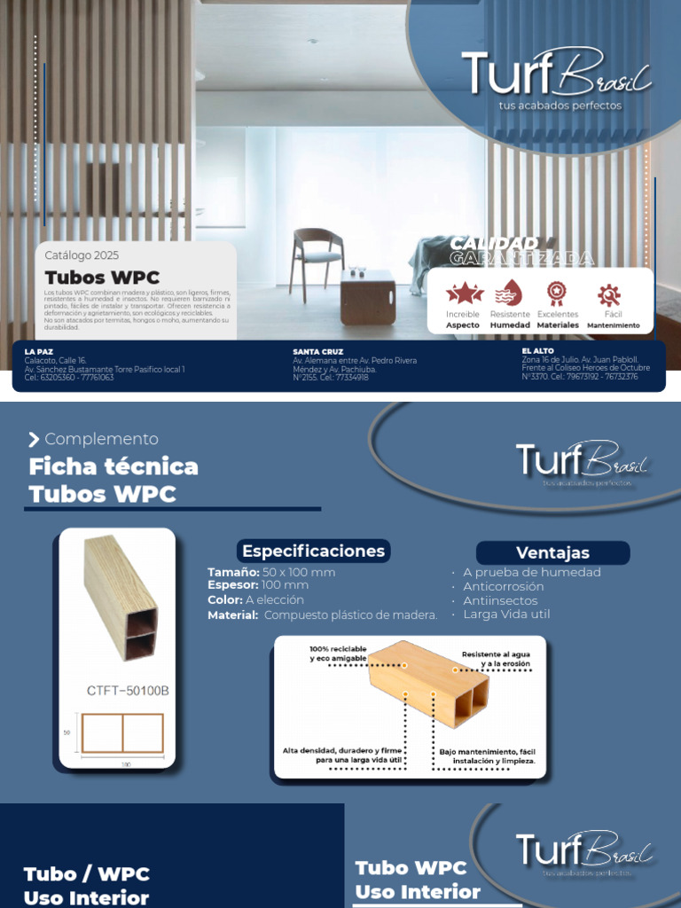 Catalogo 2025 v2 TUBOS DE WPC, DE ALUMINIO Y ACCESORIOS 22-04-2025 | PDF | Materiales ...