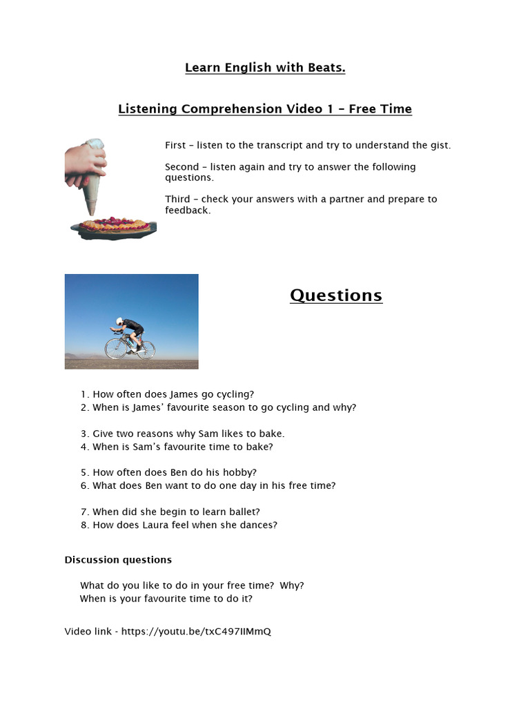 Listening comprehension -free time | PDF | Chess Openings | Chess