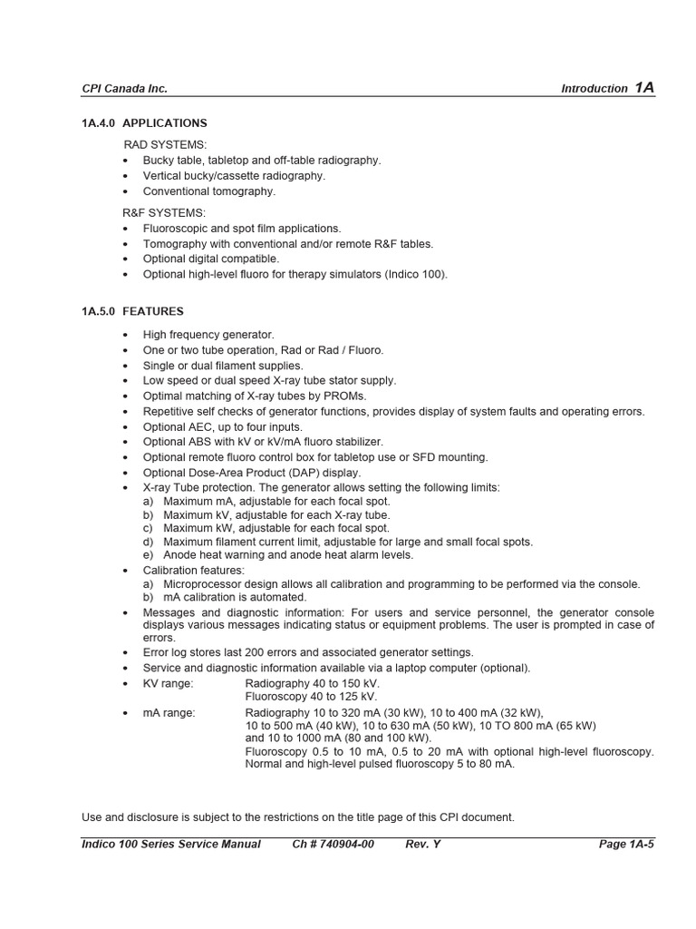 Indico 100 SP X-Ray Generator p8 | PDF | Radiography | Vacuum Tube