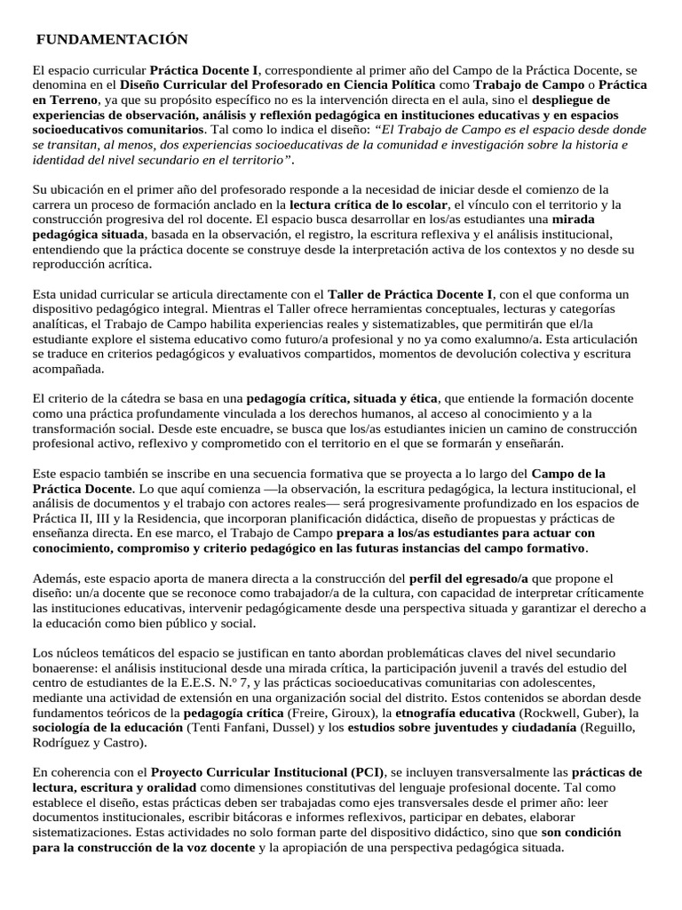 FUNDAMENTACIÓN | PDF | Maestros | Evaluación