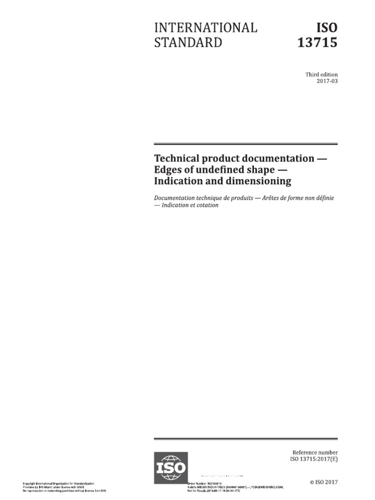 Iso 13715, Rev 2017-03 | PDF