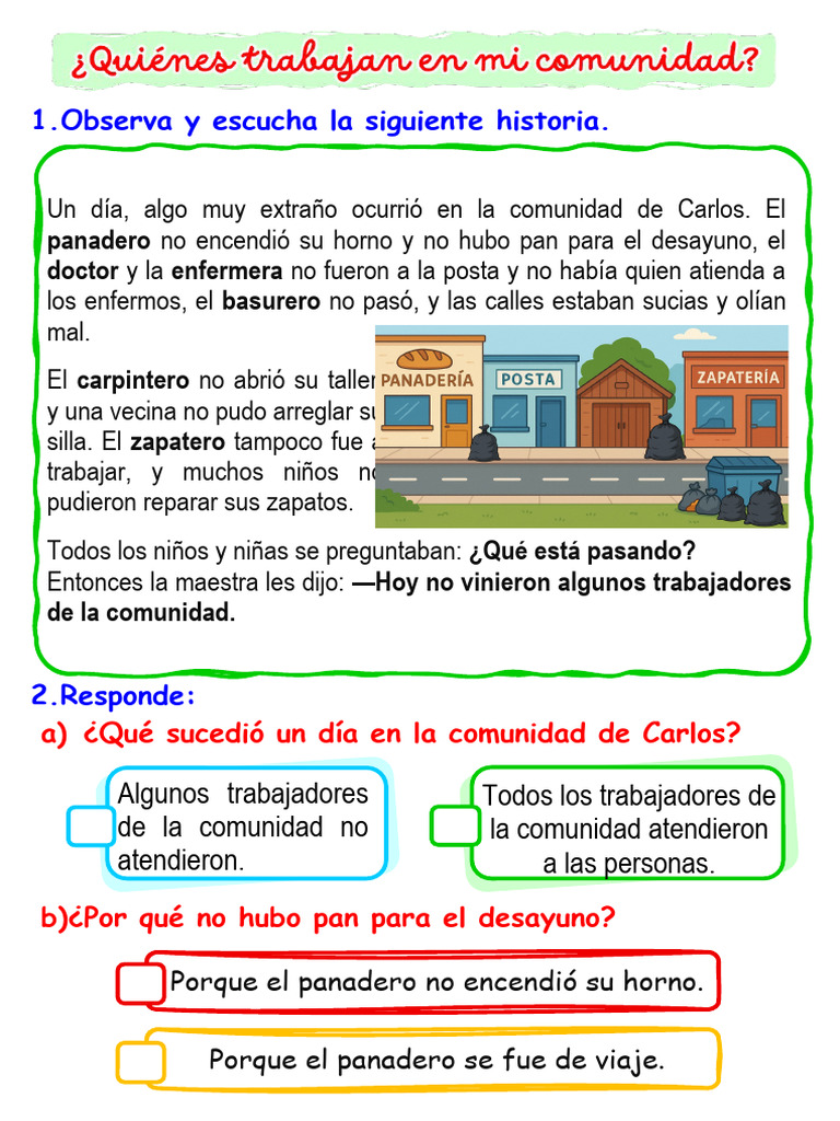 Ficha ¿Quiènes Trabajan en Mi Comunidad Maestra Janet | PDF | Enfermería