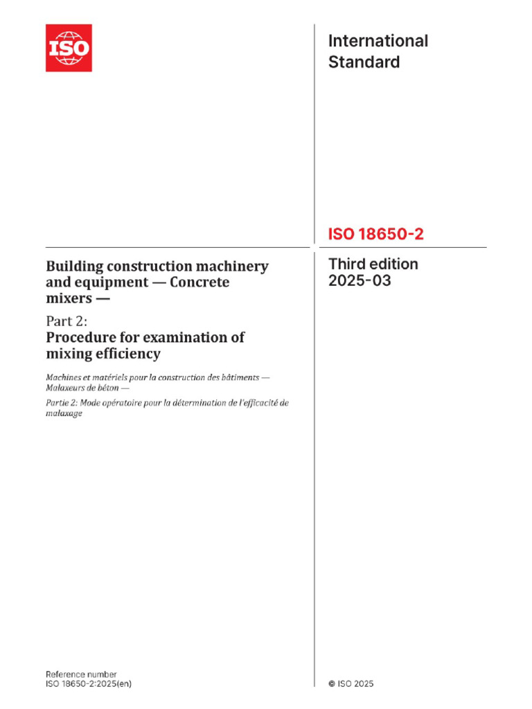 ISO 18650 2 Building Construction Machinery and Equipment Concrete | PDF