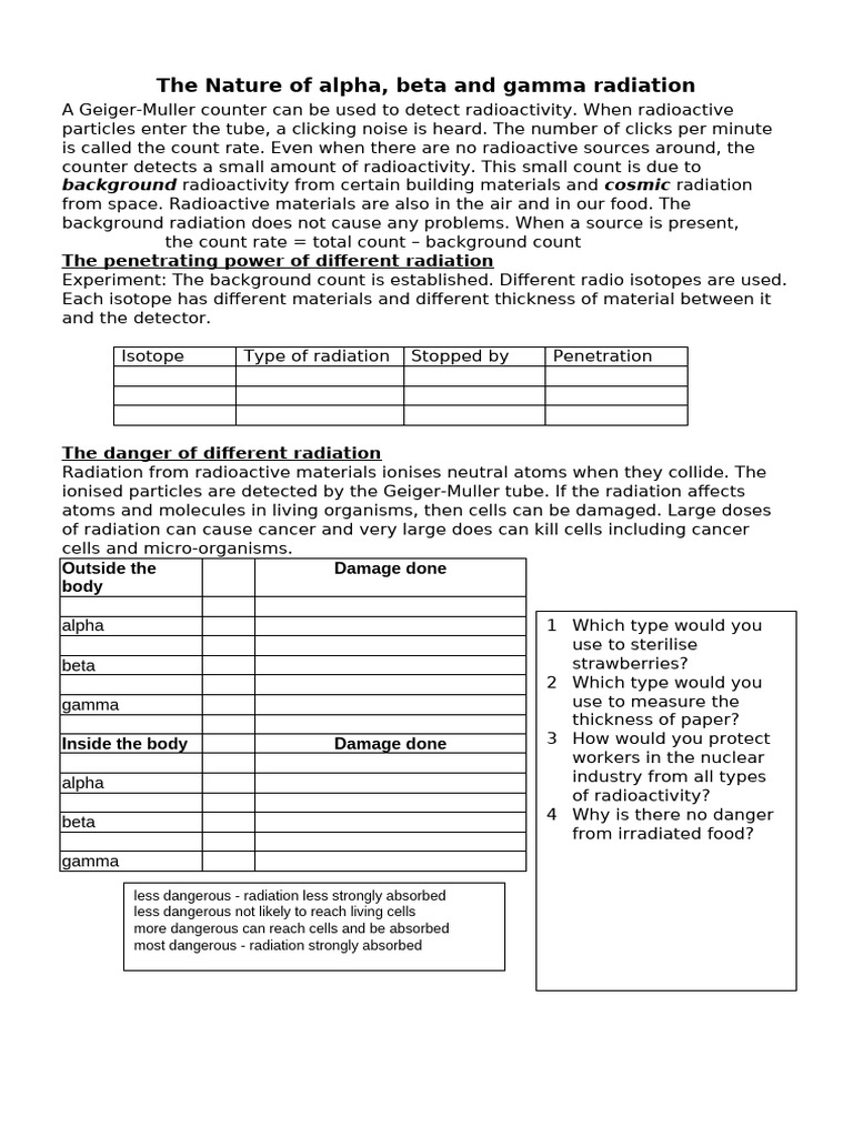 The Nature of Ionizing Radiation | PDF | Ionizing Radiation | Radioactive Decay