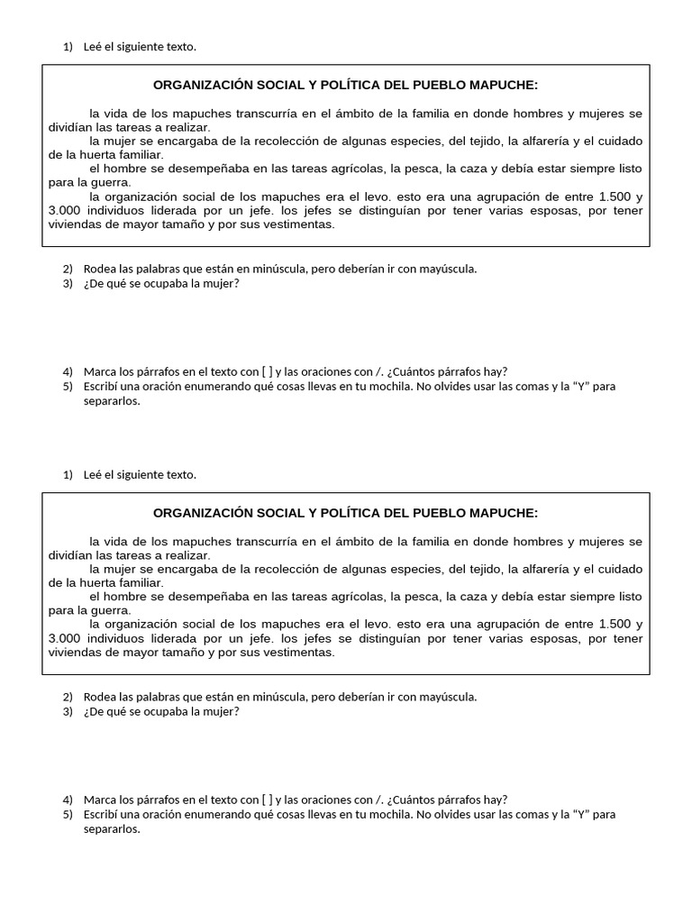 Repaso Prueba PDL Oraciones y Párrafos | PDF