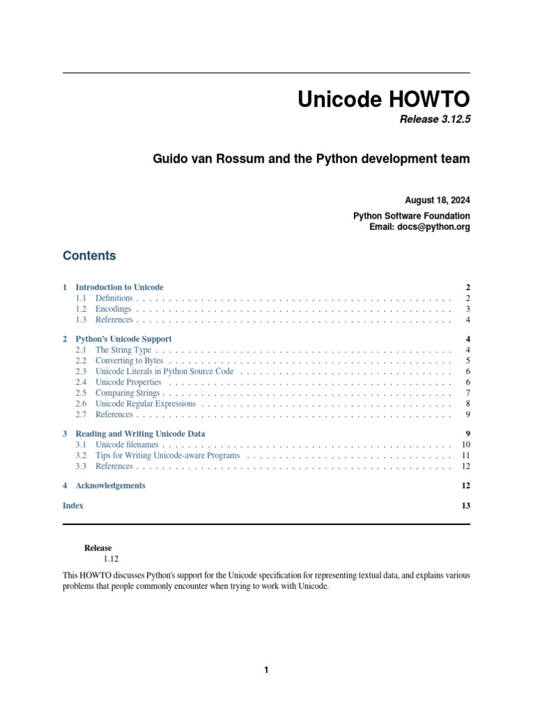 Python Unicode Support Guide | PDF | Filename | Character Encoding