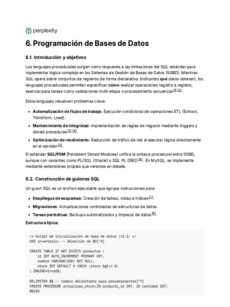 Programación de Bases de Datos | PDF | SQL | Paradigmas de programación
