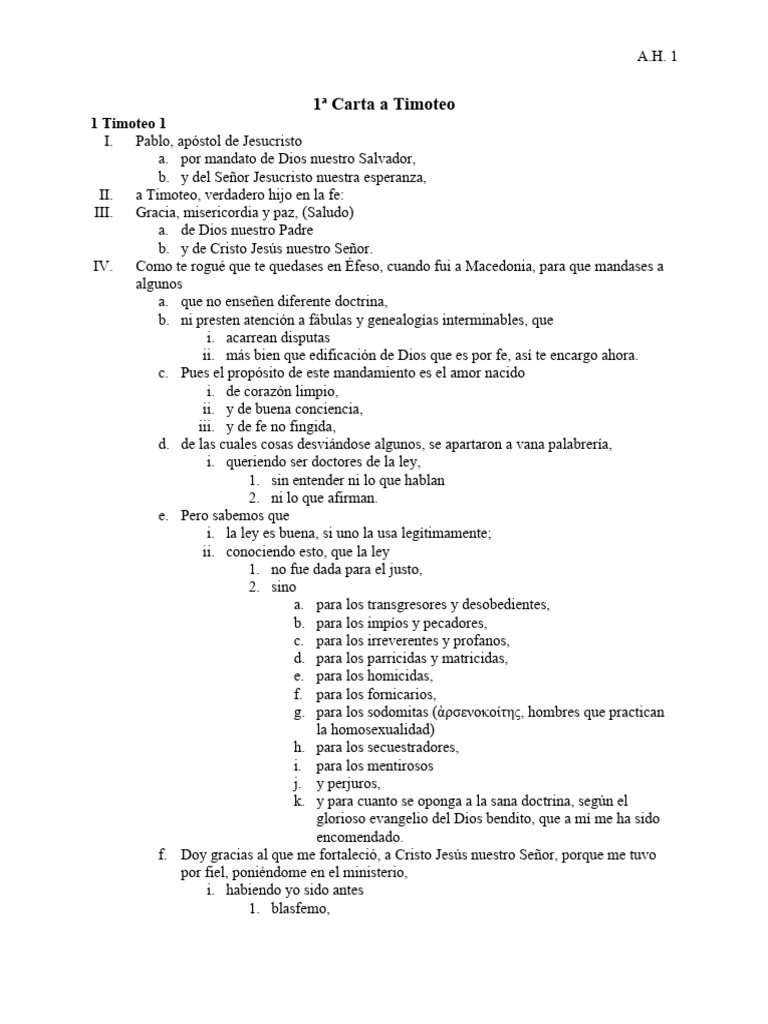 Bosquejo de Timoteo y Tito - Español e Ingles | PDF | Jesús | Cristo ...