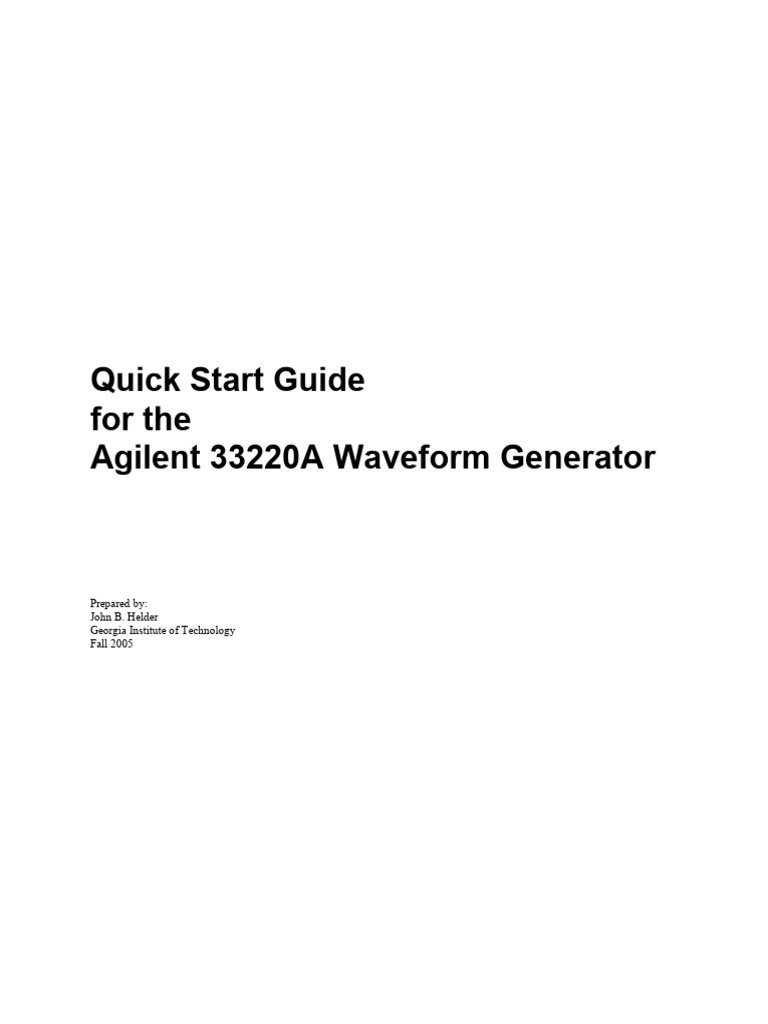 Agilent 33220A Waveform Generator Guide | PDF | Amplitude | Electrical ...