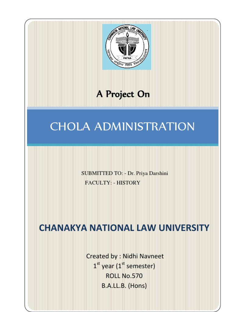 Chola Administration: A Project On | PDF