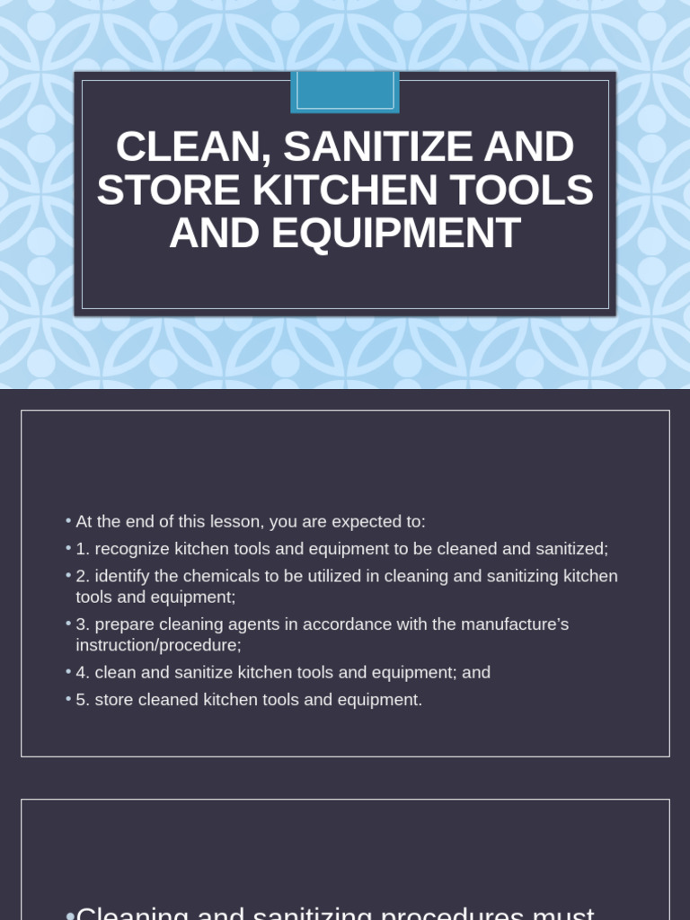 5 Steps to Clean Kitchen Tools | PDF | Disinfectant | Kitchen Utensil