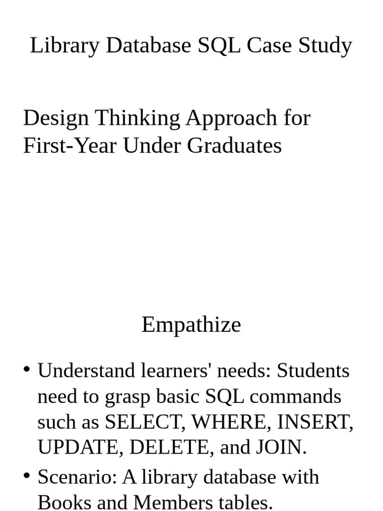 Library SQL Case Study DT | PDF