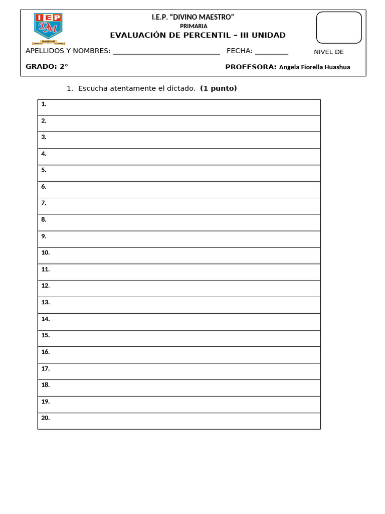 EXAMENES DE SEGUNDO GRADO - III UNIDAD | PDF