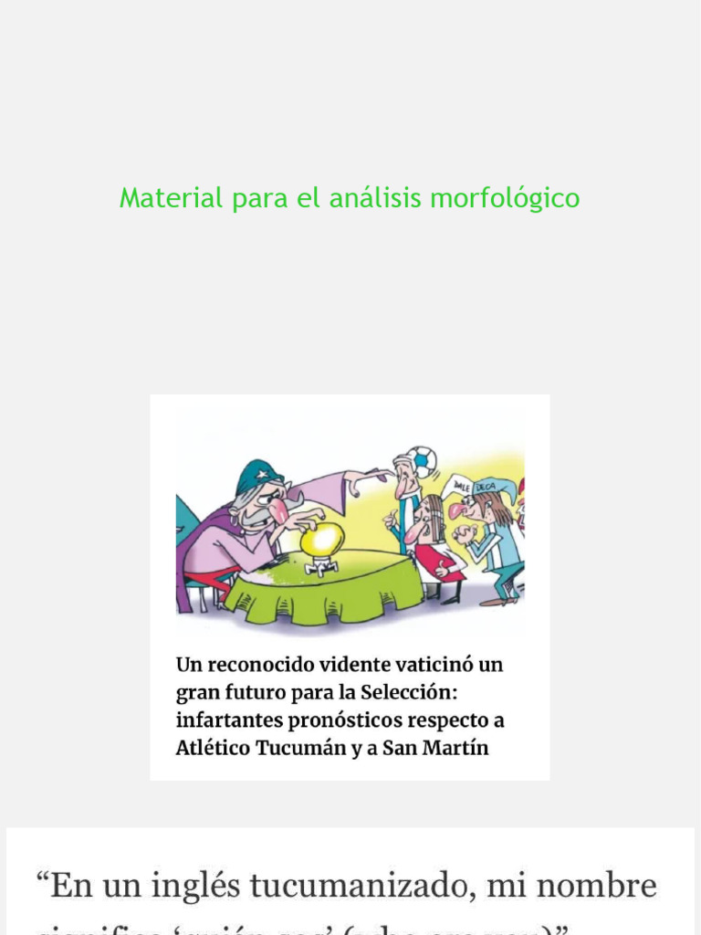 Material para El Análisis Morfológico | PDF
