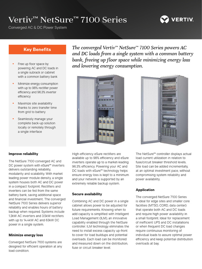 Vertiv NetSure 7100 User Manual | PDF | Alternating Current | Power ...