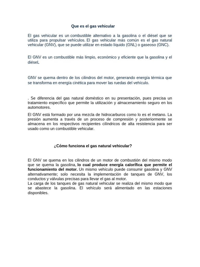 Gas Natural Vehicular: Ventajas y Funcionamiento | PDF | Gas natural ...