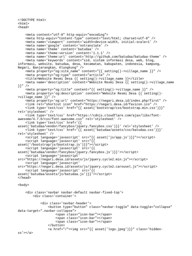 Website Resmi Desa Klungkung | PDF