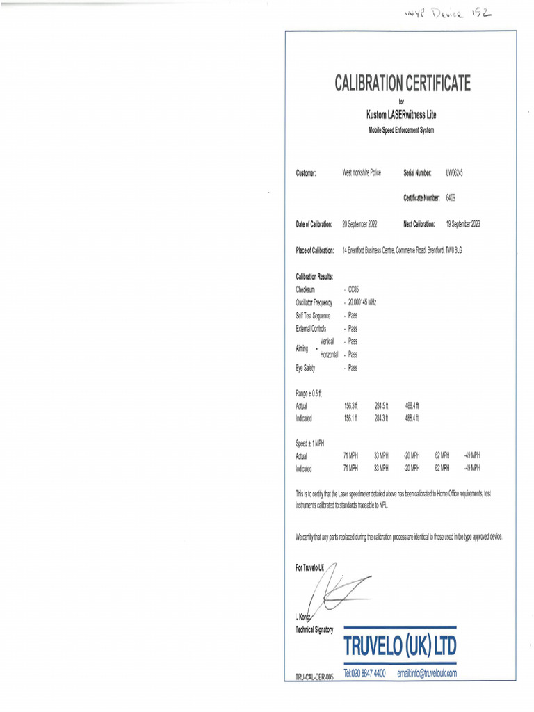 Calibration Certificate | PDF