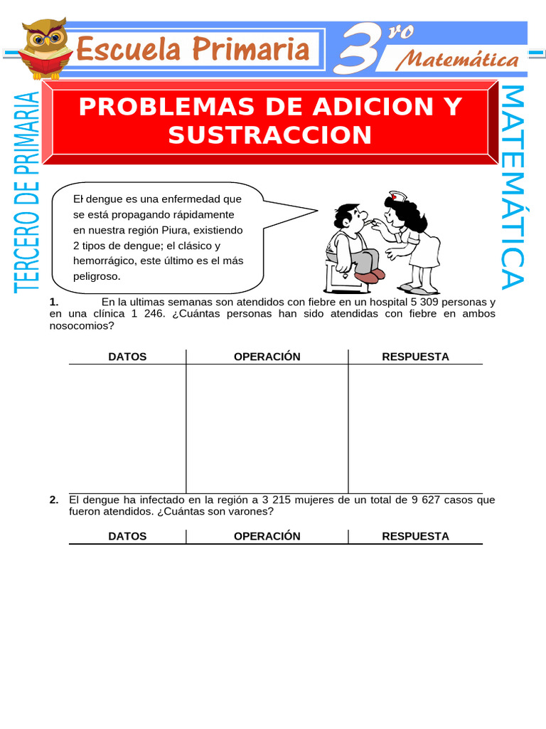 Ficha de Problemas de Adicion y Sustracción | PDF